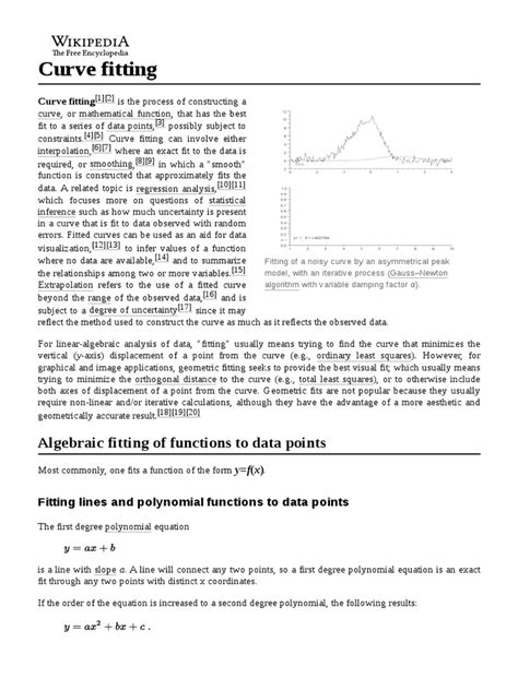 curve fitting pdf mathematical analysis applied mathematics
