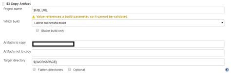 git jenkins s3 copy artifact build parameters not supported in
