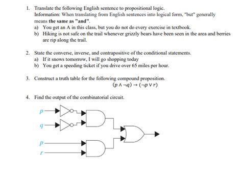 solved 1 translate the following english sentence to