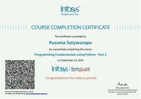 Kusuma Satyavarapu On Linkedin Infosysspringboard Python Continuouslearning Codingjourney Liet