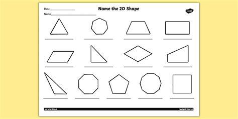 Name The 2d Shape Year 4 Worksheet Teacher Made Twinkl