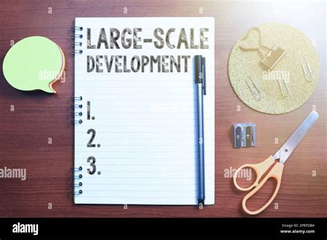 handwriting text large scale development business concept develop on