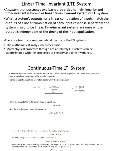 Lti Systempptx Pdf Electronics Applied Mathematics
