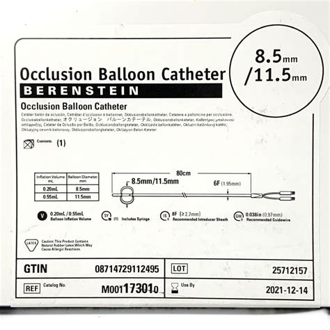 Nuevo Boston Scientific M001173010 Berenstein Occlusion Balloon