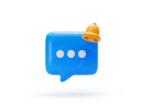 Premium Photo Blue Speech Bubble Chat Message Icon With Bell Notification Alert Notice