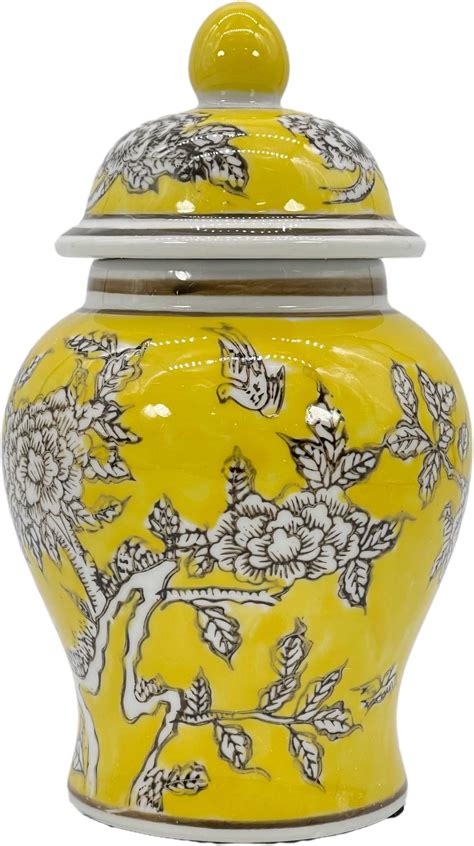 Homyl Traditional Pierced Ginger Jar With Lid Carved