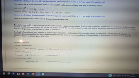 Solved Activity Calculating The Confidence Interval To Chegg