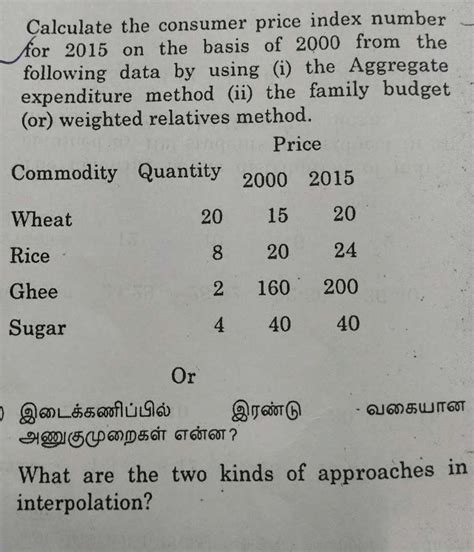 Calculate The Consumer Price Index Number For Studyx