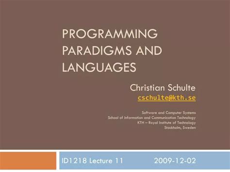 ppt programming paradigms and languages powerpoint presentation free