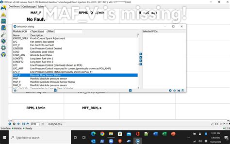 How To Read Mass Airflow Sensor Voltage Mafv In Forscan For 2011