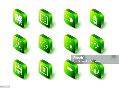 전등 스위치 배터리 충전 수준 표시기 회로 구성표 암페어 미터 멀티 미터 전압계 플러그 저항 전기 및 아이콘을 설정합니다 벡터 3차원 형태에 대한 스톡 벡터 아트 및 기타