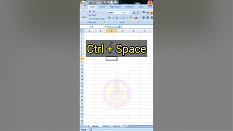Select Entire Row And Column Shortcut In Ms Excel Shorts Myguidetool