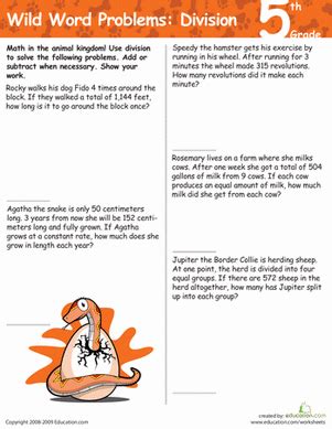 5th Grade Division Worksheets