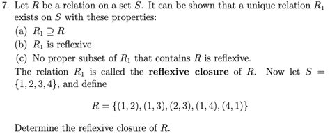 Solved 7 Let R Be A Relation On A Set S It Can Be Shown Chegg Com