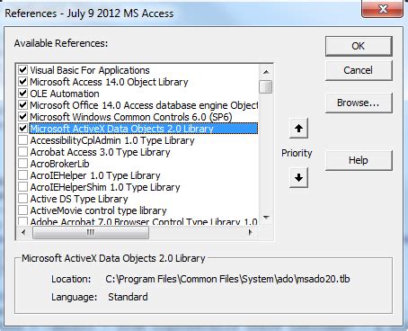 VBA By Vds Access Database Connection Using ADO In VBA