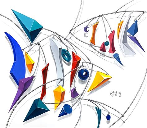 기초디자인 열대어를 기하학 도형으로 표현하시오 그림 배경 기하학