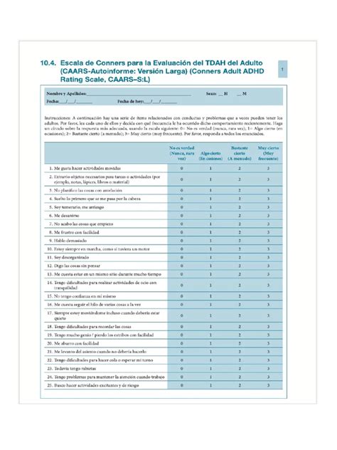 Caars Adhd Adult Pdf