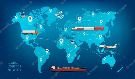 Premium Vector Global International Logistics Networkconcept Of International Freight Traffic