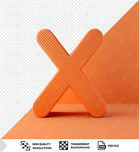 Psd 투명한 배경 체크 마크와 X 마크 모형은 투명 한 배경에 오렌지색 벽을 배경으로 어두운 그림자를 던집니다 프리미엄 Ai 생성 Psd