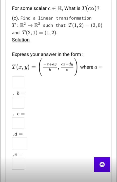 Solved For Some Scalar C Er What Is Tca C Solutioninn