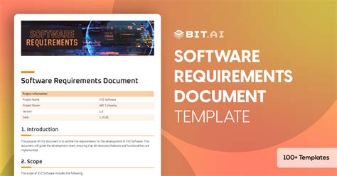 Software Requirements Specification Template Free Download Free Printable Software Requirements Specification Template Free Download Free Printable