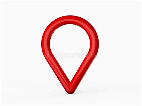 Red Map Pointer D Pin Location Symbol Made With Red Round Pipe D Illustration Stock