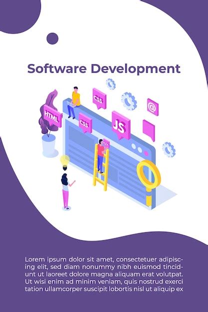 Premium Vector Web Design And Front End Development Isometric Concept