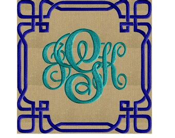 Squiggle Scroll Font Frame Monogram Design Font Not By StitchElf