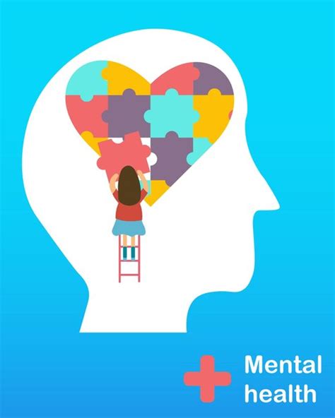 정신 건강 개념 벡터 배너 그림 프리미엄 벡터
