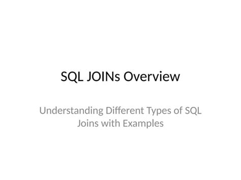 Sqljoinspracticalreeryuloiipresentationpptx