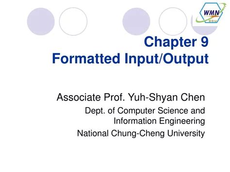 Ppt Chapter 9 Formatted Inputoutput Powerpoint Presentation Free