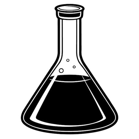 Conical Flask Silhouette Art Premium Ai Generated Vector
