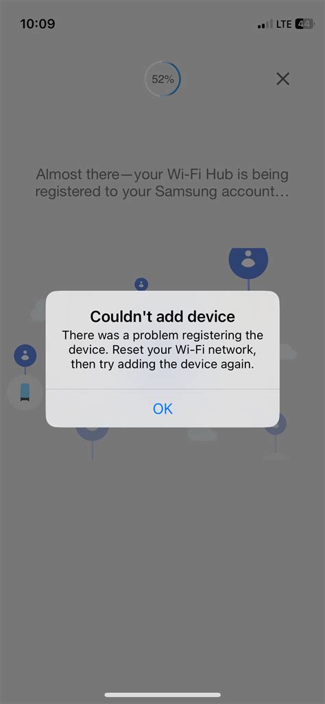 smartthings hub registering device stuck at 52 ios general