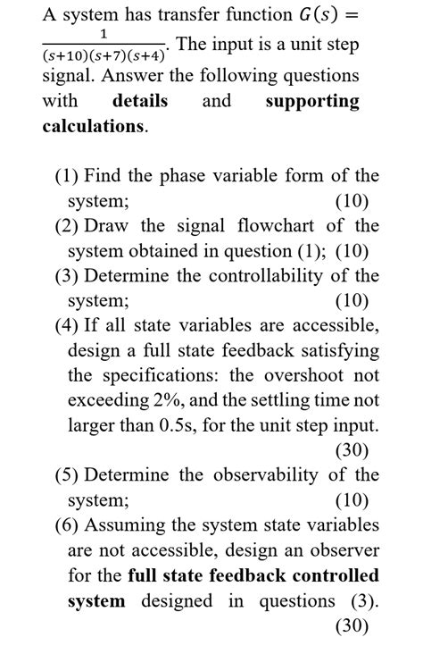 solved a system has transfer function g s
