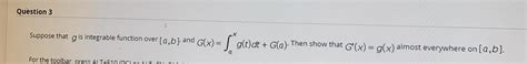solved question 3 suppose that gis integrable function over