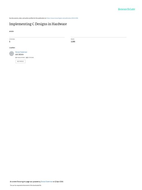 implementing c designs in hardware pdf