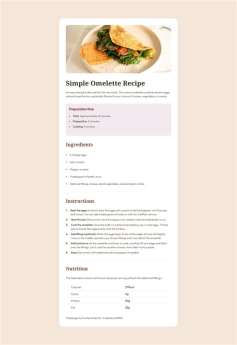 Frontend Mentor Responsive Recipe Page With Tailwindcss Coding