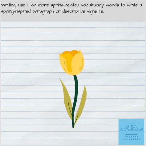 Spring Vocabulary Bingo With Writing Paragraphs Activity And Poetry Made By Teachers