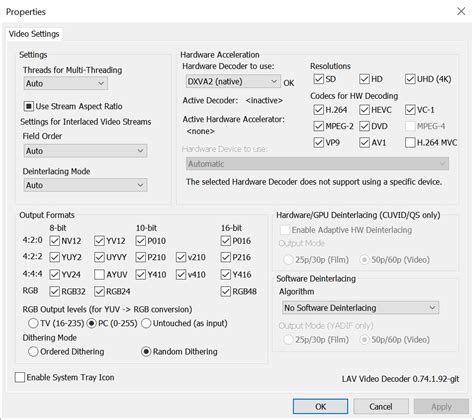 Mpc Hc Options Internal And External Filter Tab Settings Guide