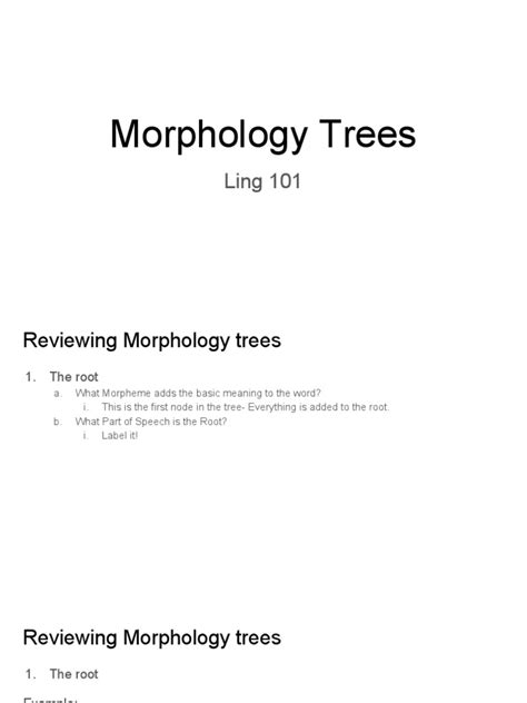 Morphology Trees Pdf