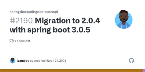 Migration To 204 With Spring Boot 305 · Issue 2190 · Springdocspringdoc Openapi · Github