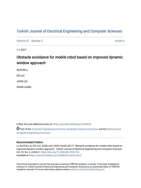 Obstacle Avoidance For Mobile Robot Based On Improved Dynamic Win Pdf Coordinate System