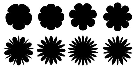 premium vector set of abstract shapes flowers icon vector set flower