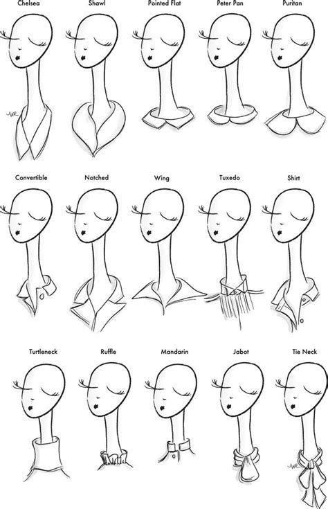 Collars Sketches Collars And Necks Pinterest