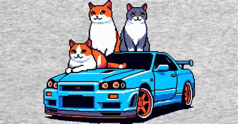 Gtr Skyline R34 Cat Cat T Shirt Teepublic