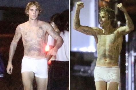 Justin Bieber Runs Around Downtown La In Just His Calvin Klein
