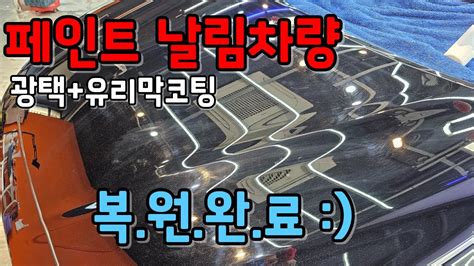 쏘나타 페인트날림제거 자동차광택 유리막코팅 Youtube
