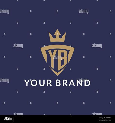 Yb Logo With Shield And Crown Monogram Initial Logo Style Vector File Stock Vector Image And Art
