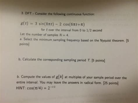 solved dft consider the following continuous function