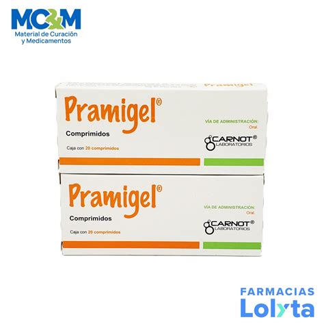 Pramigel 1020020050 Mg C20 Comprimidos Metoclopramida Hidroxido De